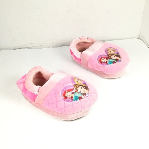 Disney | Shoes | Disney Princess Girls Slippers Arielrapunzelbelle Pink ...